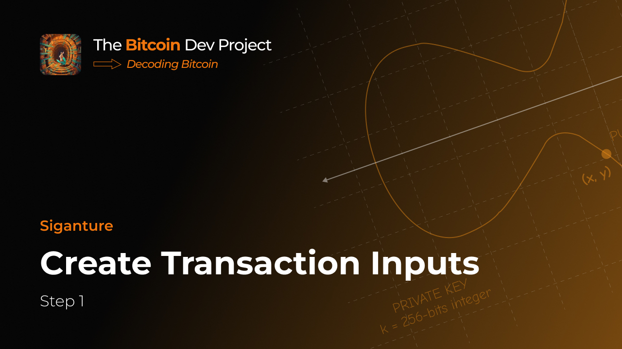 Step 1 Create Transaction Inputs The Bitcoin Dev Project